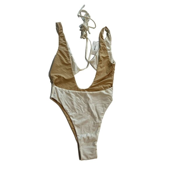 Slate Swim | Swim | Nwt Slate Swim Plunge One Piece Swimsuit In Tan ...